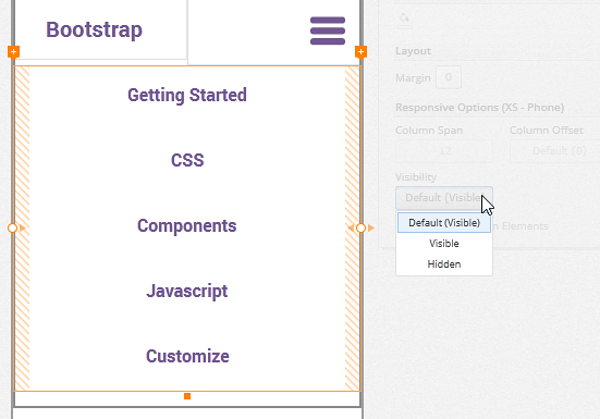 Hiding Cells In A Bootstrap Container